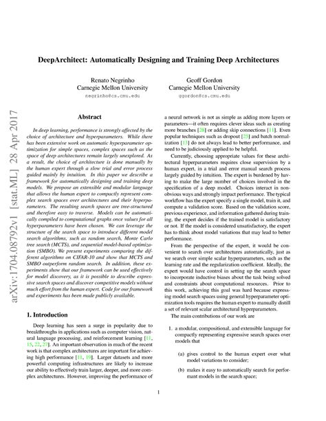 Deep Architect Automatically Designing And Training Deep Architectures