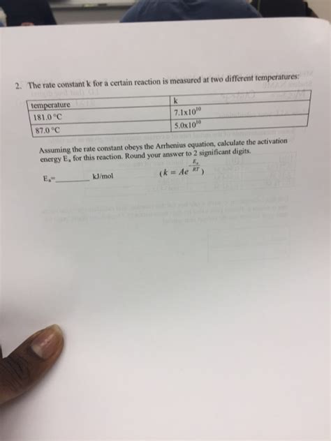 Solved The Rate Constant K For A Certain Reaction Is
