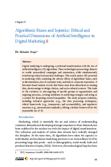 Pdf Algorithmic Biases And Injustice Ethical And Practical