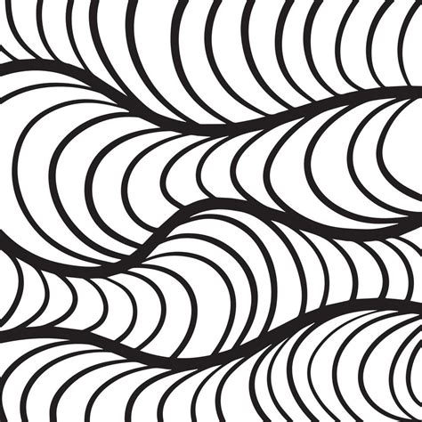 Black And White Circular Line Decorated Vector Background Isolated On Square Template For Social