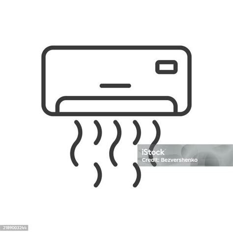 에어컨 라인 디자인의 아이콘 공기 컨디셔너 냉각 기후 Hvac 온도 환기 통풍 통풍 통상 통풍 에어컨 편집 가능한 스트로크