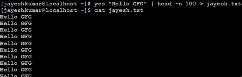 Yes Command In Linux With Examples Geeksforgeeks