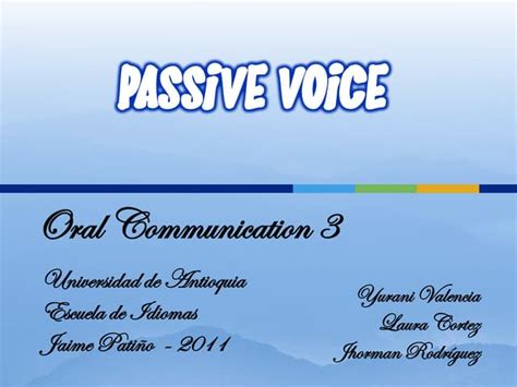 Active And Passive Voice Ppt Ppt