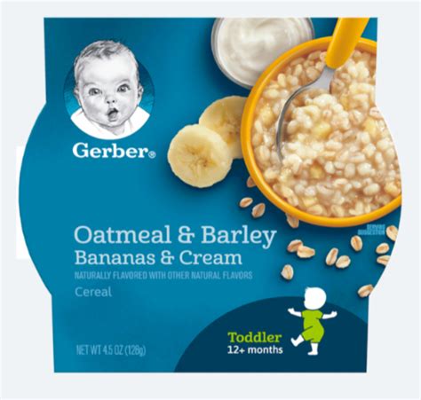 Gerber Oatmeal And Barley Cereal Bananas And Cream 1source
