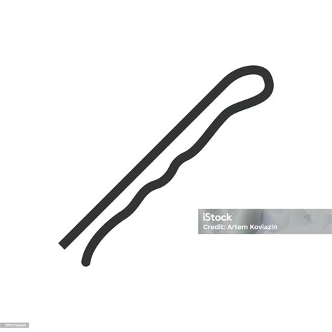 Cheveux Pin Couleur Minime Ligne Plate Avc Icône Pictogramme Vecteurs