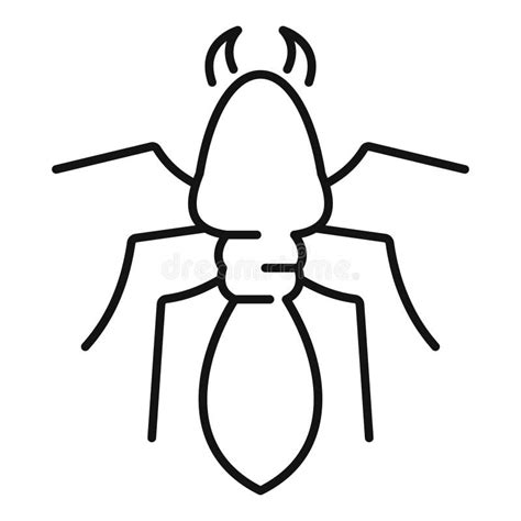 Big Ant Crawling With Six Legs And Two Antennae Icon Stock Illustration