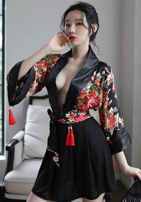 Japanese Sexy Short Kimono Vintage Clothing Yukata Women Cosplay Dress