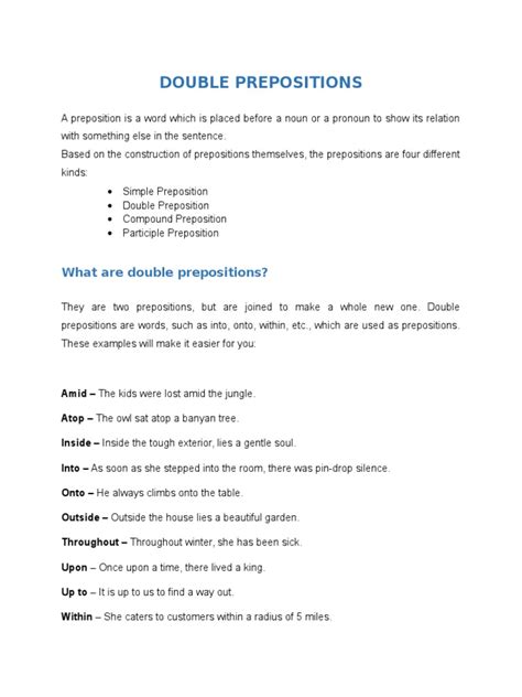 Double Prepositions Pdf Preposition And Postposition Semantic Units