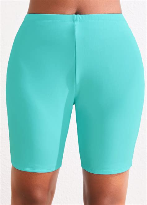 High Waisted Mint Green Plus Size Swim Shorts Usd 2598