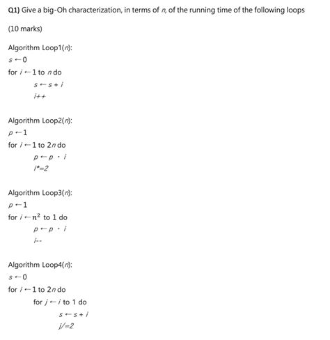 Solved Q1 Give A Big Oh Characterization In Terms Of N Of