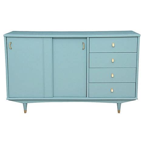 Mid Century Modern Credenza Blue Lacquer Chairish