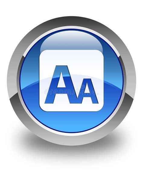 Font Size Box Icon Glossy Blue Round Button Stock Illustration