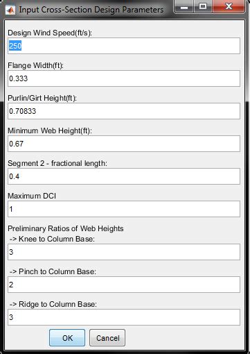 input cross section design parameters download scientific diagram