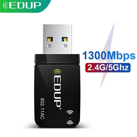 Адаптер Wifi EDUP EP-1689 Чіп 8812BU USB3.0 Gigabit 1300Mbps 2.4/5.8 ...