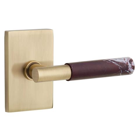 Select Levers Collection Double Dummy Modern Rectangular Rosette In French Antique Brass And T