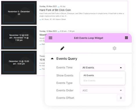 events widgets pro for elementor and the events calendar