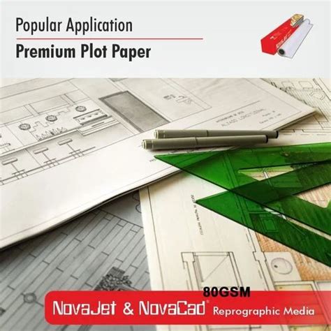 Plain White GSM Novacad Plotter Paper Roll At Roll In Lucknow ID