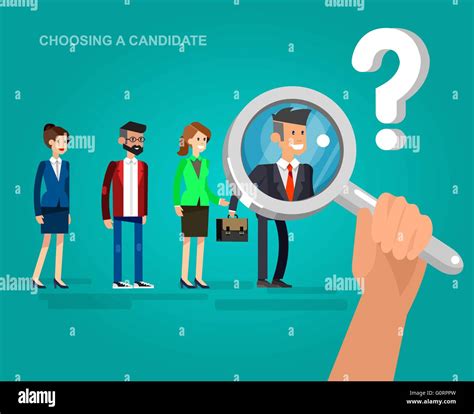 Hiring Process Concept With Candidate Selection Stock Vector Image
