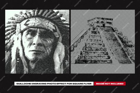 Premium Psd Guilloche Engraving Photo Effect For Square