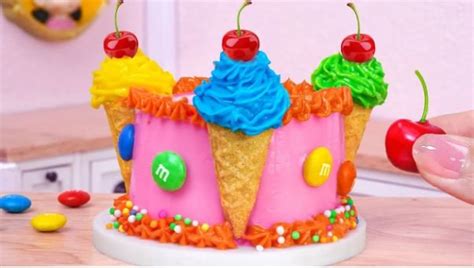 فیلم آشپزی با وسایل کوچک واقعی آشپزی مینیاتوری کیک طولانی سرآشپز