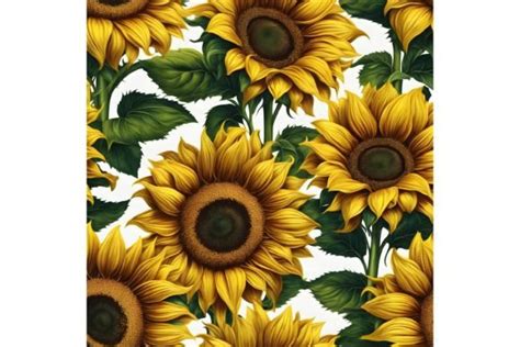 Sunflower Pattern Graphic By Mimishop · Creative Fabrica