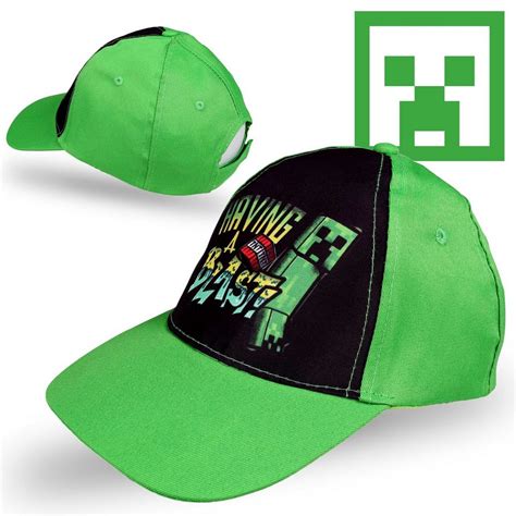 Sarciaeu Baseball Cap Minecraft Grüne Jungenkappe Mit Schirm Für