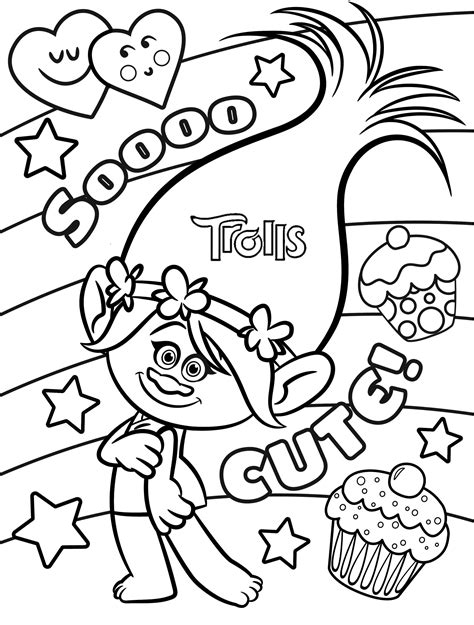 41 Trolls Coloring Pages Download Poppy Branch And Their Friends