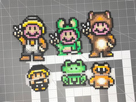 Smb3 Mario Power Up Perler Bead Sprites Etsy Uk
