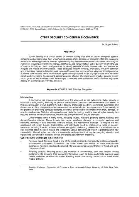 Pdf Cyber Security Concern In E Commerce