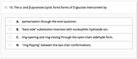 Solved The Alpha And Beta Pyranose Cyclic Form Forms Of D Glucose