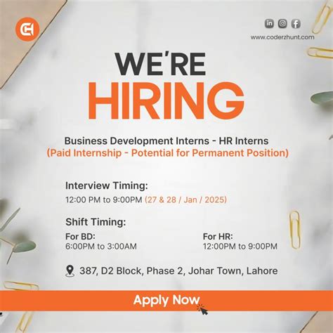 Coderzhunt On Linkedin Lahore Hrinterns Businessdevlopmentinterns