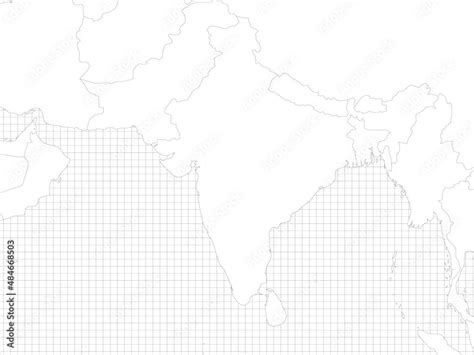 South Asia Simple Outline Blank Map Stock Vector Adobe Stock