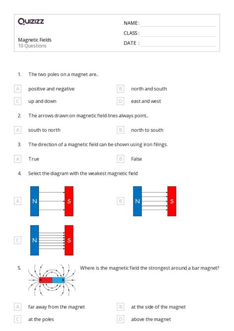 50 Magnetic Forces Magnetic Fields And Faradays Law Worksheets For