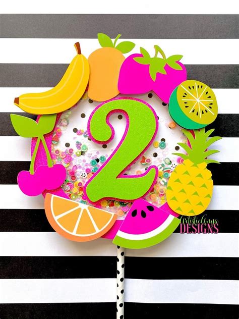 Tutti Frutti Shaker Cake Topper Two Tti Frutti Party Decorations