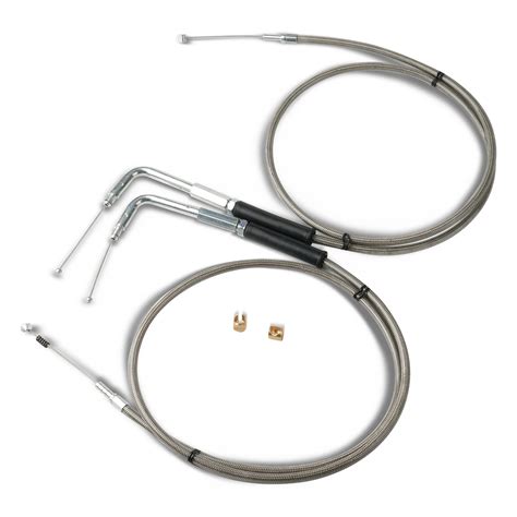 42 Stainless Steel Throttle And Idle Cable Set For 1996 Up Harley