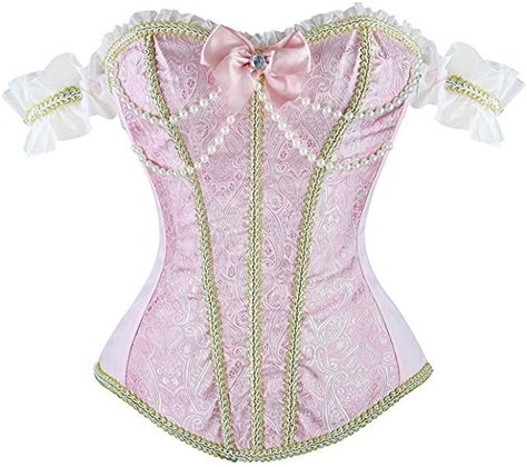 Blidece Gothic Tapestry Lace Up Boned Corset Overbust Bustier With Lace
