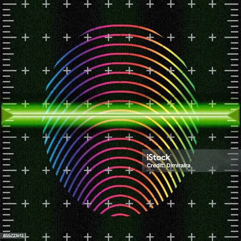 지문 스캔 보안 액세스를 제공합니다 생체 인식 식별입니다 미래의 인터페이스 스캐너 지문입니다 정보 안전 개념입니다 벡터 일러스트 레이 션 의료용 스캔에 대한 스톡 벡터 아트