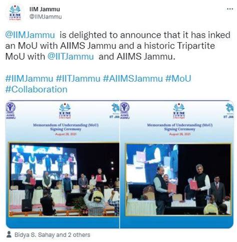 Iim Iit Aiims Jammu Collaborate For Integrated Teaching Collaborative