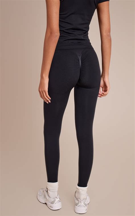 Tall Black Logo High Waist Scrunch Bum Leggings Tall Plt Ksa