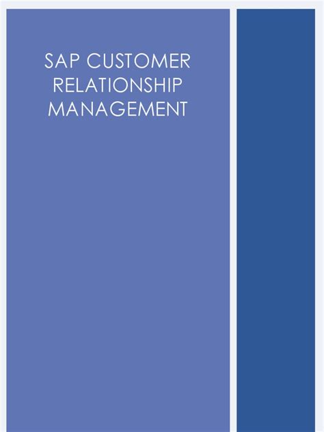 Sap Crm Training Pdf Customer Relationship Management Sap Se
