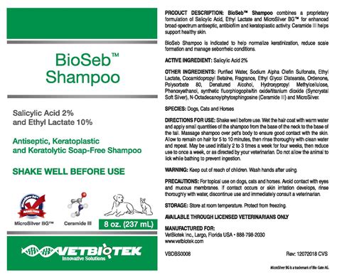 Bioseb Vetbiotek Inc Veterinary Package Insert