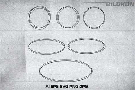 Double Circle Frame Set Shape Lines Svg Vector