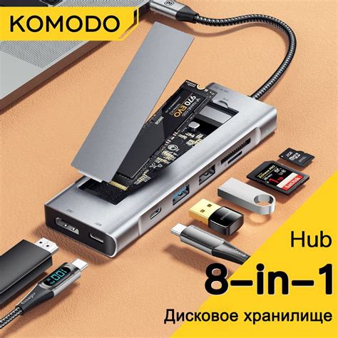 8 в 1 алюминиевый Usb концентратор с корпусом Ssd M 2 Nvme 10 Гбит с 4k Hdmi 1 4 Usb 3 2 Gen 2