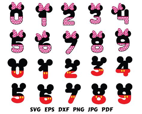 Disney Zahl Svg Zahl Svg Disney Party Svg Mickey Zahl Etsy