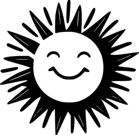 Sunshine Black And White Vector Illustration 23855580 Vector Art At