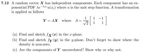 Solved 7 12 A Random Vector X Has Independent Components