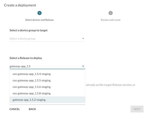 the select a release to deploy dropdown doesn t show a full list of