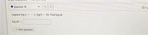 Solved Suppose Loga 1 Logb 10 Find Logab Chegg Com