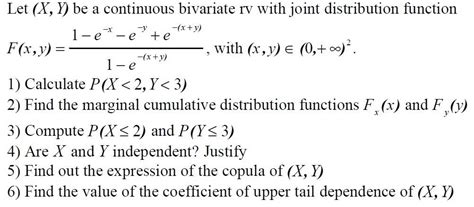 Solved E X Y E Let X Y Be A Continuous Bivariate