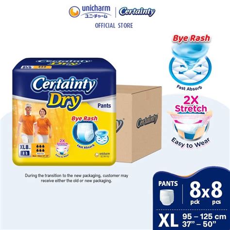 Certainty Dry Pants Adult Diaper Regular Pack Xl8 8 Packs Lazada